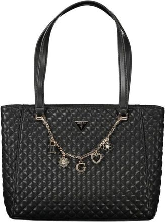 Guess Femme, Sacs, Noir, Taille: ONE Size Sac &agrave; main en poly&eacute;thyl&egrave;ne noir pour femme