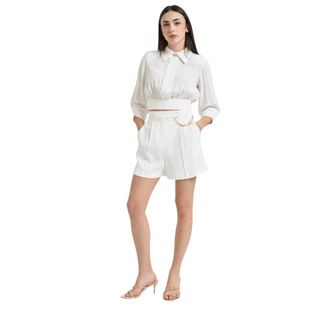 Elisabetta Franchi Femme, Shorts, Blanc, Taille: 38 FR Short catena