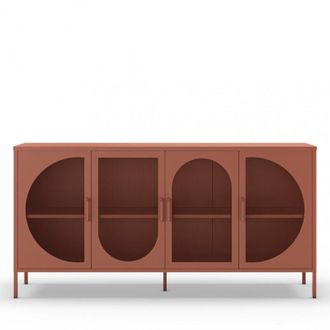 DRAWER Drawer - Buffet 4 portes en m&eacute;tal L160cm - Terracotta - Zio