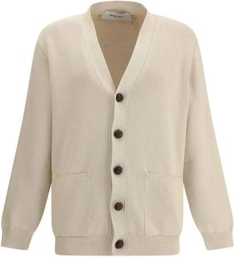 Golden Goose Homme, Pulls, Beige, Taille: M Cardigan en Coton Décontracté avec Poches