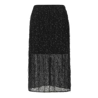 Twinset Pailletten-Midi-Rock - - Skirts - Damen - Schwarzk - L