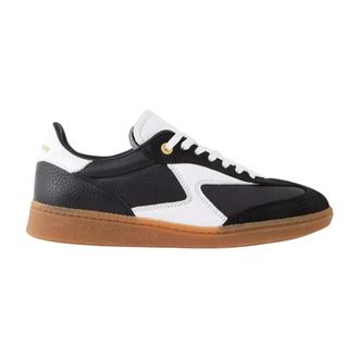 Filling Pieces Schwarze Ledersneakers Runde Zehen Wei&szlig;e Logo - - Shoes - Damen - Schwarzk - 45 EU