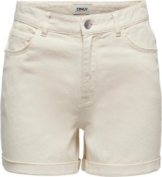 Only High-Waist Denim Shorts mit 5 Taschen - - Shorts - Damen - Wei&szlig; - M