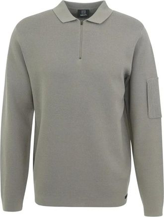 Genti Homme, Tops, Gris, Taille: 2XL Polo Cool Dry Zipp&eacute;