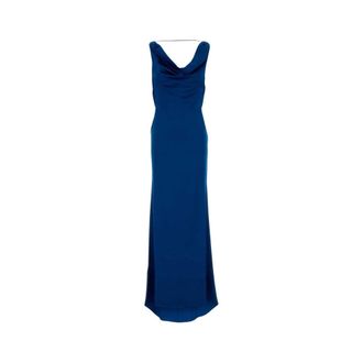 Giuseppe Di Morabito Femme, Robes, Bleu, Taille: 38 FR Satin Long Dress