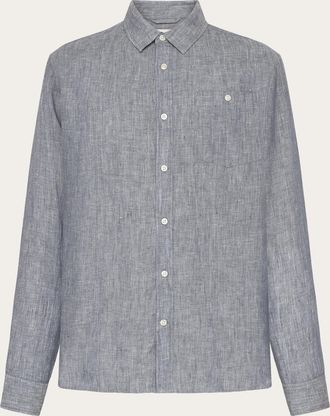 Knowledge Cotton Apparel Herren vegan Hemd Custom Fit Vintage Indigo