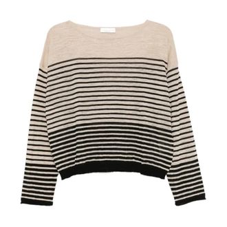 Roberto Collina Gerippter Rundhals-Pullover im Streifen-Design - - Knitwear - Damen - Mehrfarbig - S