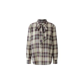 Oui Femme, Blouses et Chemises, Multicolore, Taille: 38 FR Chemise &agrave; carreaux d&eacute;contract&eacute;e