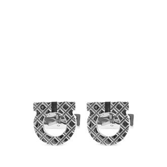 Ferragamo Gancini Diamond-patterned Cufflinks
