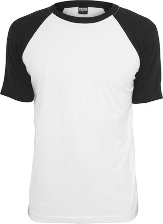 Urban Classics Herren Raglan Contrast Tee - Kurzarm T-Shirt aus Baumwolle mit farblich abgesetzten &Auml;rmeln im sportlichen Raglan Stil f&uuml;r Freizeit & Streetwear,Wht/Bl