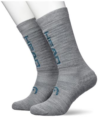 Head Head Unisex KNEEHIGH, Grey/Sky Blue Combo, 43/46 (2er Pack)