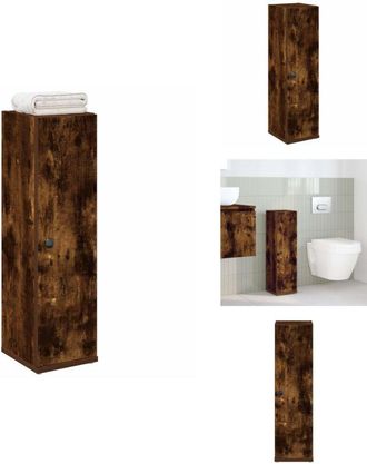 vidaXL Badezimmerschrank mit Rollenhalter Räuchereiche 20,5x22x72 cm - Badezimmerschrank - Badezimmerschränke - Badschrank - Badschränke