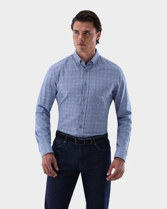 van Laack Flanellhemd mit Karomuster Tailor Fit