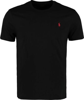 Polo Ralph Lauren Homme, Tops, Noir, Taille: XL T-shirt en coton brod&eacute; coupe slim
