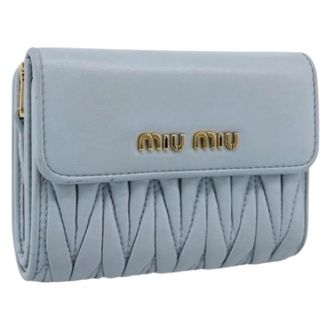 Miu Miu Portefeuille Bifold Pre-owned - Femme - Pre-owned - Bleu - Taille: ONE Size