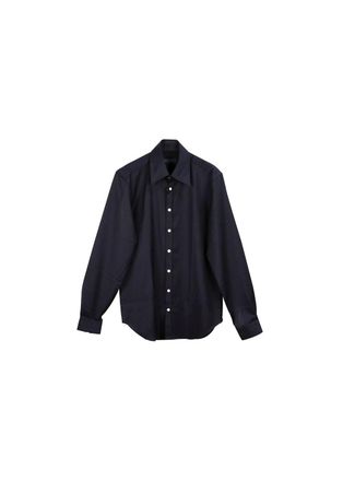 Thom Sweeney Black Wool Shirt Size 16