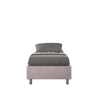 ITYhome Ityhome - Letto Singolo Rivestito In Microfibra - Azelia - Dimensione Rete: 90x210 - Tipologia Letto: Senza Rete - Colore: Glicine