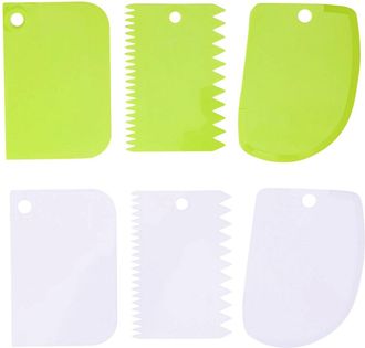 Amosfun 6 St&uuml;ck Kunststoff Teigschaber Flach Gebogen Mit Doppelseitigem Kamm Flexibler Schaberkamm F&uuml;r K&uuml;chenmaschine Und Backsch&uuml;sseln Sp&uuml;lmaschinenfest F&uuml;r 