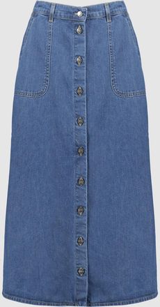 Xirena Jupe Longue Gerri Coton Denim Maritime