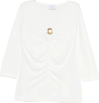 Clips Femme, Tops, Blanc, Taille: 40 FR Top &agrave; d&eacute;tail fronc&eacute;