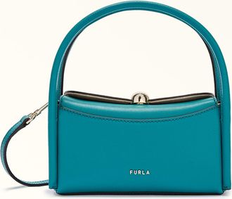 Furla Nicole Boston-tasche Amatore Blue Blau Night-kalbsleder + Sidney-kalbsleder Damen