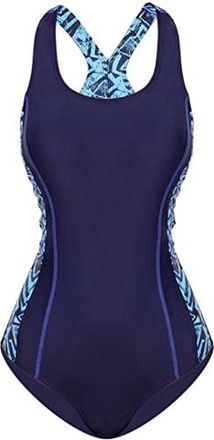 Generic Maillots De Bain Une Pieces Femme Sexy de Sport de Sport épissage Triangle Creux Sexy Ventre Minceur (Blue, XL)