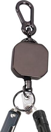 Generico Porte-cl&eacute;s r&eacute;tractable, anneau de cl&eacute;s r&eacute;sistant avec cha&icirc;ne, cordon r&eacute;tractable, pour ext&eacute;rieur, voyage, sport, &eacute;v&eacute;nements, festivals, chantiers, ent