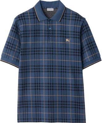 Burberry Homme, Tops, Bleu, Taille: S Polo &agrave; Manches Courtes