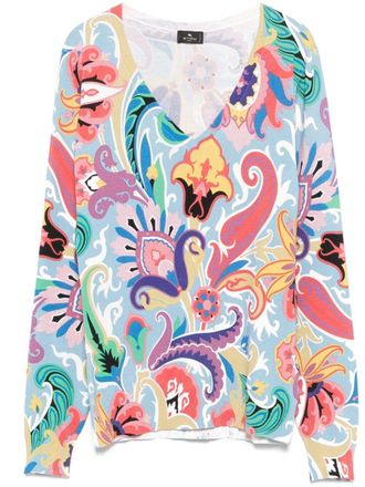 Etro pull à motif cachemire - Bleu