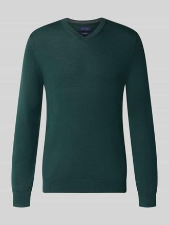 Christian Berg Strickpullover aus Woll-Mix mit V-Ausschnitt
