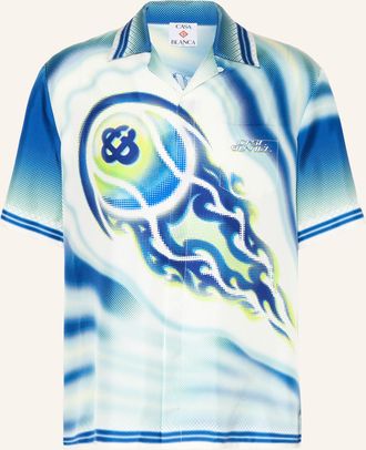 Casablanca Resorthemd Flaming Tennis Ball Comfort Fit Aus Seide blau