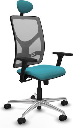 Piqueras y Crespo B&uuml;rostuhl mit 3D-Armen, h&ouml;henverstellbarer Lendenwirbelst&uuml;tze und festem Kopfteil, ausgestattet mit 3-fach verstellbarer R&uuml;ckenlehne und Schaumstoff. 