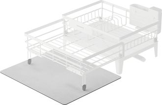 Songmics Abtropfgestell Geschirr, Geschirr-Abtropfst&auml;nder, 360&deg; drehbarer und ausziehbarer Ablauf, Abtropfschale, Besteckhalter, K&uuml;che, (31-56) x 42 x 20 cm, m