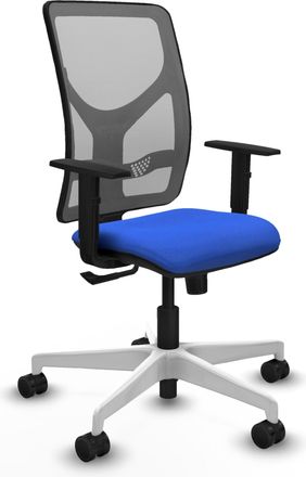 Piqueras y Crespo Idealer Stuhl f&uuml;r die Arbeit mit 1D-Armen, h&ouml;henverstellbare Lendenwirbelst&uuml;tze, ausgestattet mit 3 Positionen und Schneidschaum, Grau/Blau