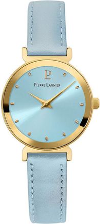Pierre Lannier Montre Femme LIGNE PURE Bleu Cuir Bleu
