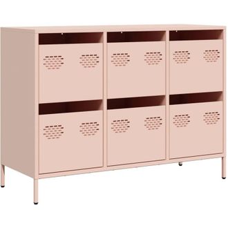 vidaXL Buffet rose 101,5x39x73,5 cm acier laminé à froid - Vidaxl