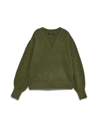 Vero Moda Vmboom Ls Pull à col en V Noos, Cyprès, XL