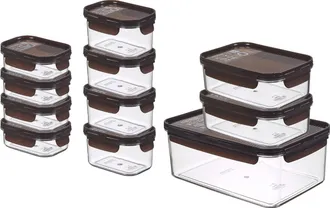 LocknLock LOCK & LOCK Vorratsdosen 11er Set BISFREE, bpa frei & luftdicht - Frischhaltedosen mit Deckel für Kühlschrank, Tiefkühler & Mikrowelle geeignet