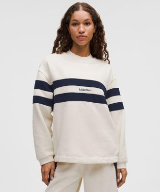 lululemon Womens Steady State Oversized Pullover Stripe pour Femmes - Bleu - Taille XL