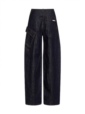 Self Portrait Womens Jeans Indigo Denim Cargo Blue Cotton