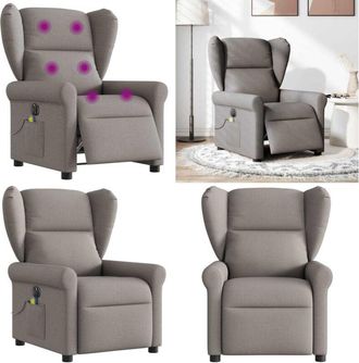 vidaXL Massagesessel Elektrisch Taupe Stoff - Vidaxl