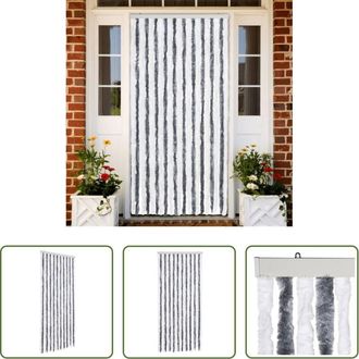 vidaXL vidaXL M&uuml;ckenabwehr - Insektenschutz-Vorhang Grau und Wei&szlig; 90x220 cm Chenille