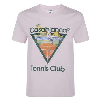 Casablanca Tennis Club Triangle Fitted T-Shirt - - Tops - Damen - Rosa - XS