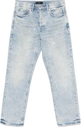 Purple Rhinestone-embellished Jeans