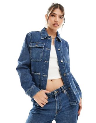 Superdry Chore-Jacke aus Denim in Beverley-Blau