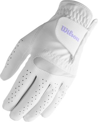 Wilson Feel Plus Damen-Golfhandschuh, Robuster Grip, &Uuml;berragende Kontrolle, Mit Feuchtigkeitsableitender Technologie, F&uuml;r alle Wetterbedingungen, Linksh&auml;nder