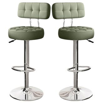 Generic Drehbare, H&ouml;henverstellbare Barhocker, 2Er-Set, Dick Gepolsterte R&uuml;ckenlehne mit Fu&szlig;st&uuml;tze, Barhocker Aus Pu-Leder f&uuml;r K&uuml;che, Esszimmer, Wohnzimmer