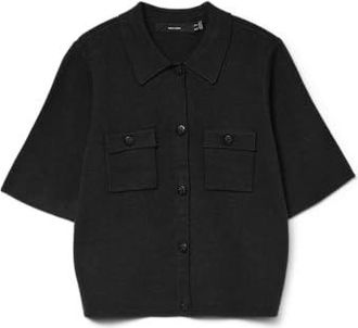 Vero Moda Vmgold SS Collar Jacket Veste, Noir, L Femme