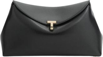 Toteme Femme, Sacs, Noir, Taille: ONE Size T-Lock Leather Clutch