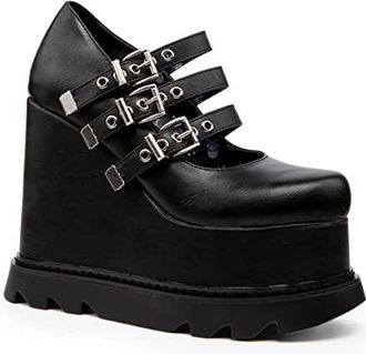 Lamoda Femme Supernova Wedges, Black PU, 36 EU
